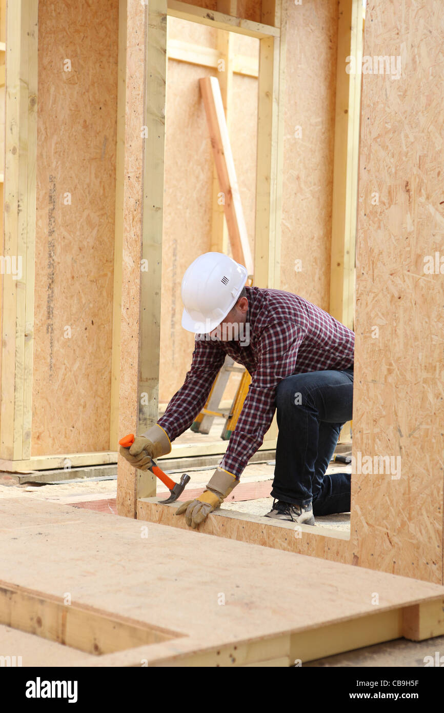 A construction worker on a building site Stock Photo - Alamy