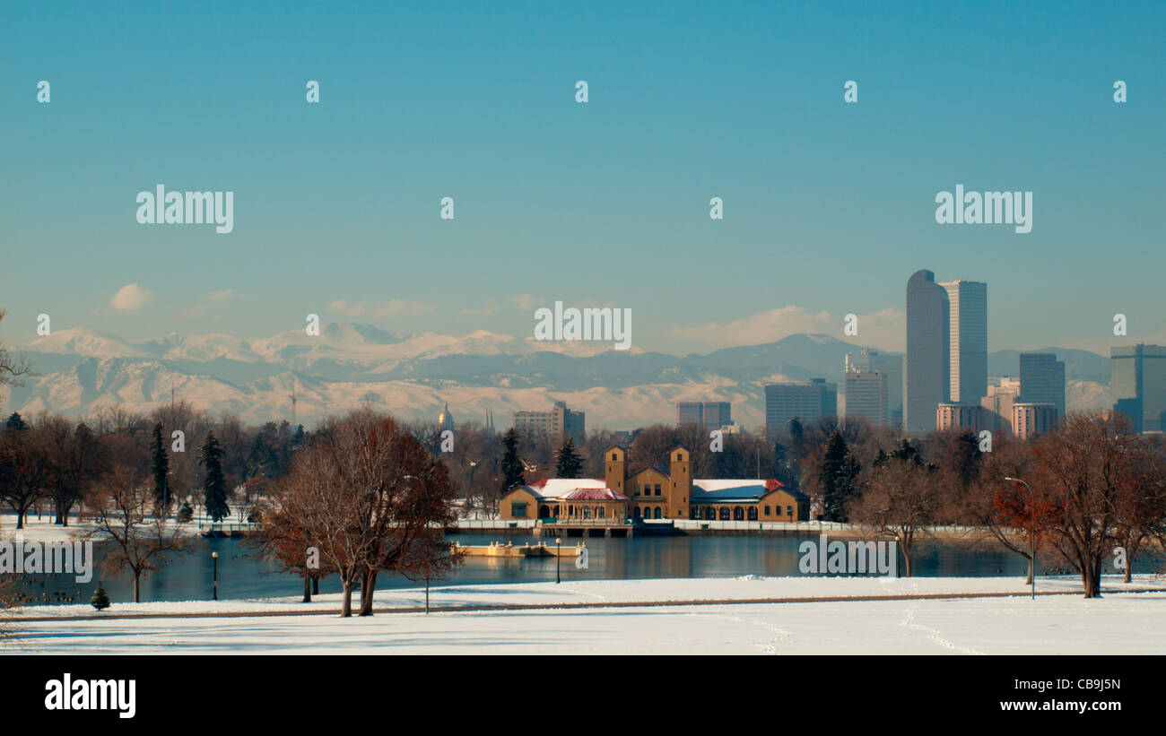 A view of downtown Denver in snow Stock Photo - Alamy