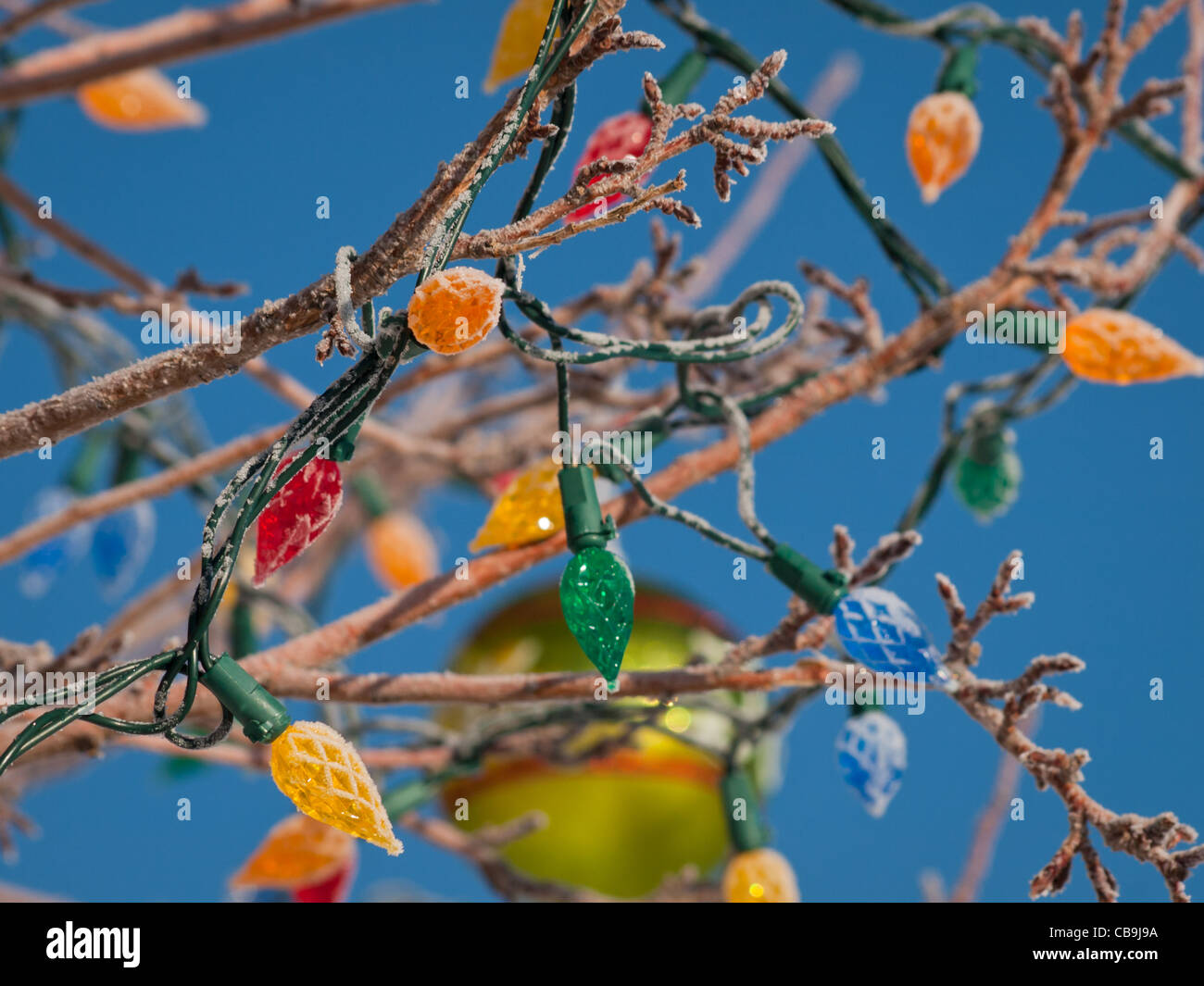 Christmas light on the tree Stock Photo - Alamy