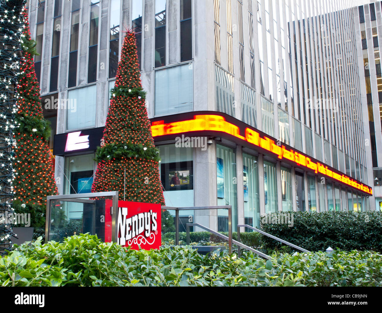 Christmas Tree Display, Fox Square and News Ticker, Rockefeller Center ...