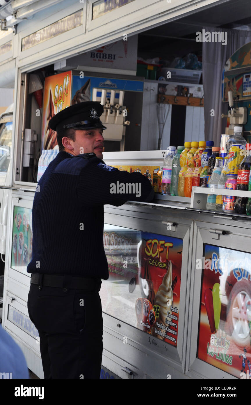 Police Man at Ice Cream Van, Malta Stock Photo - Alamy
