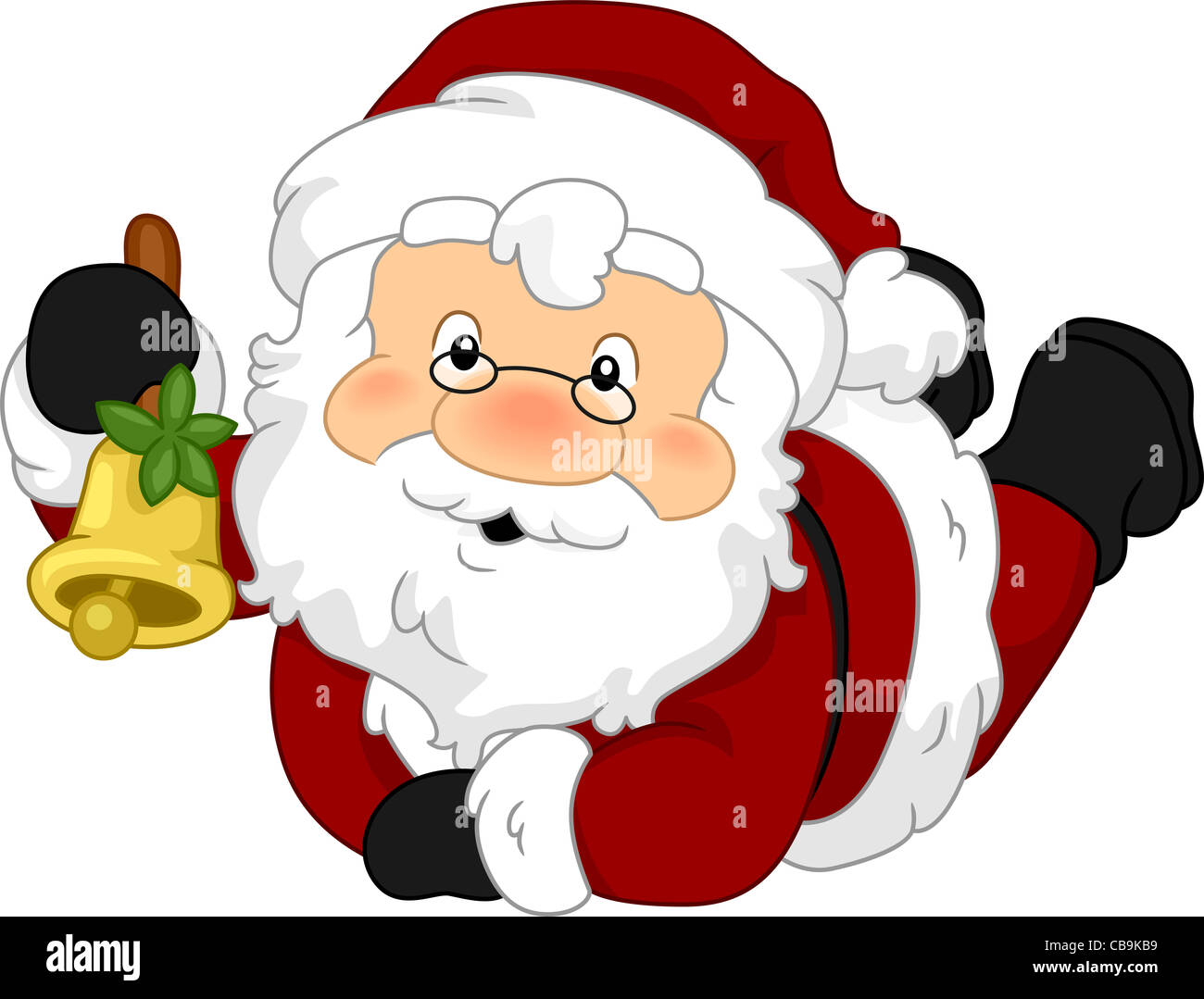 Illustration of Santa Claus Holding a Bell Stock Photo - Alamy