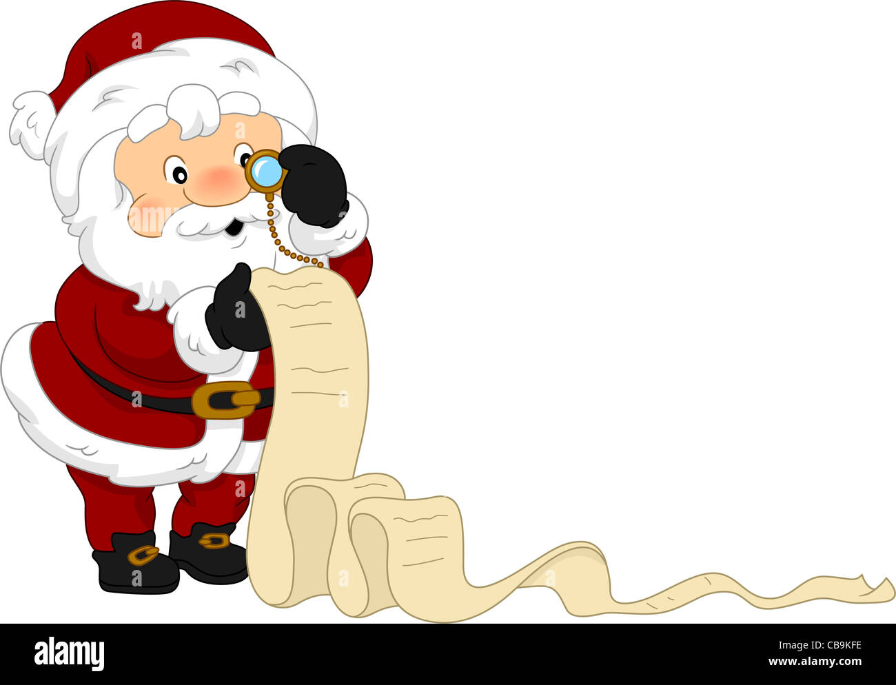 Illustration of Santa's Christmas List Stock Photo - Alamy