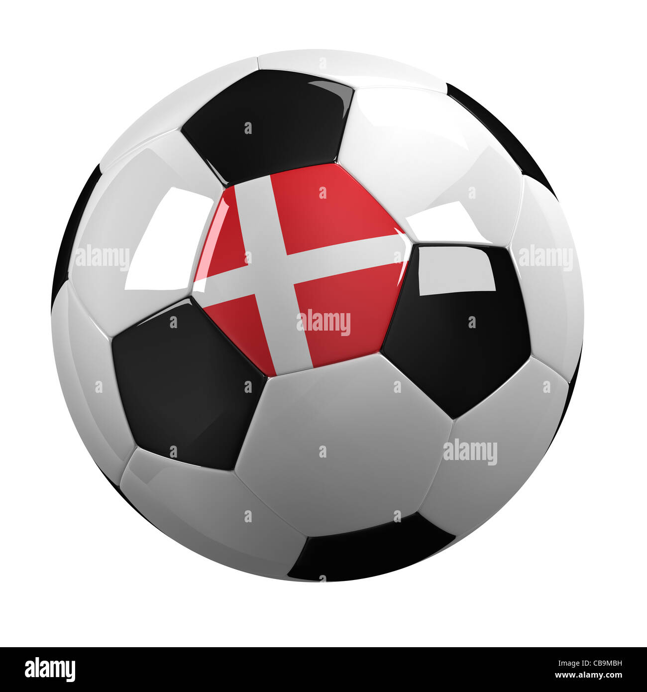 Denmark flag on football Cut Out Stock Images & Pictures - Alamy