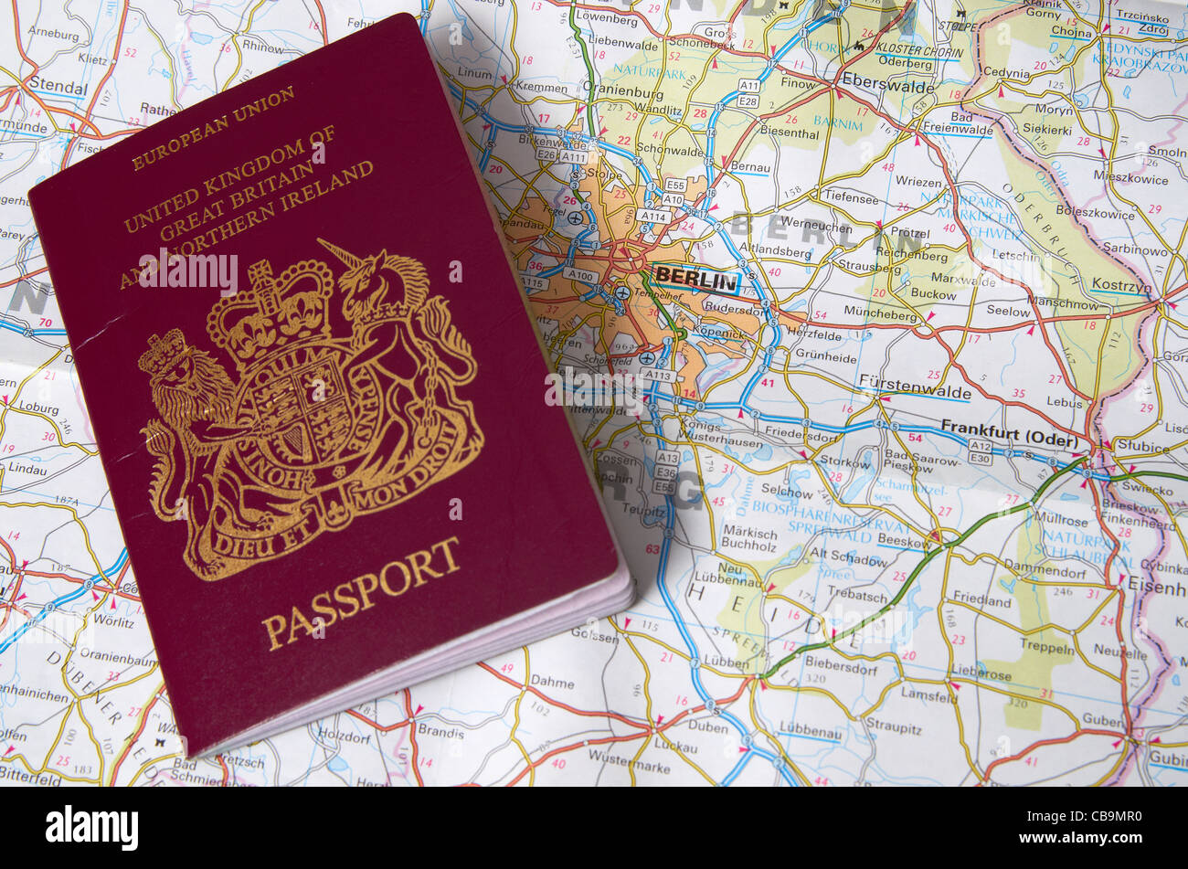 Passport british map hi-res stock photography and images - Alamy