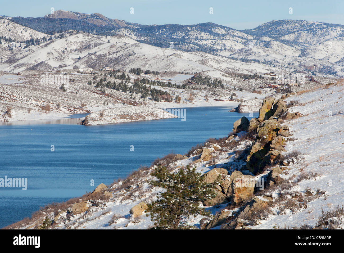 Horsetooth Reservoir in Fort Collins, Colorado with a view of Lory ...