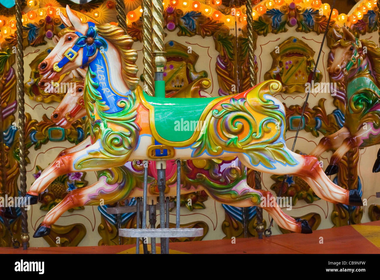 Fairground gallopers horse carousel roundabout hi-res stock photography ...