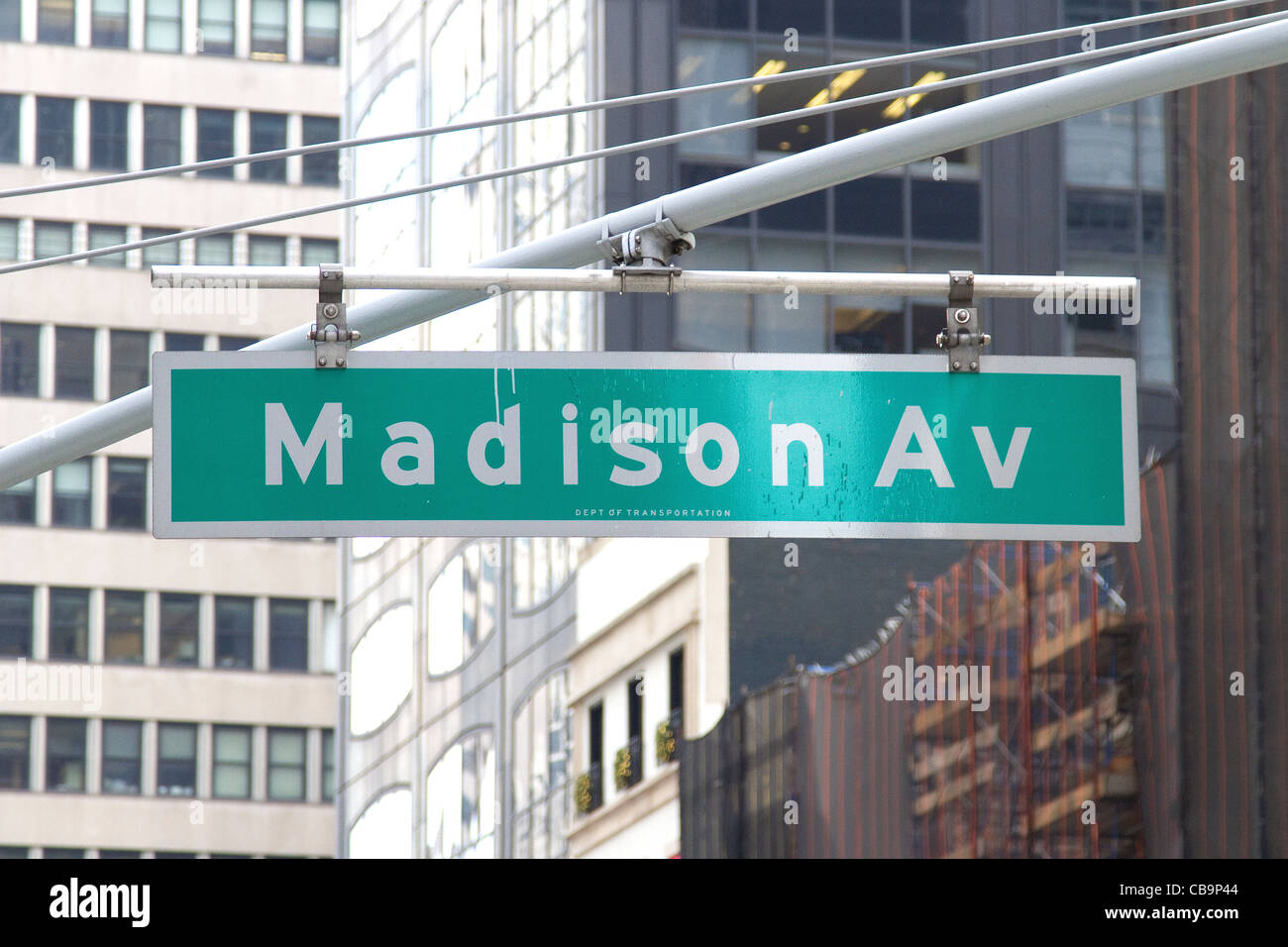 New York Madison avenue street sign Stock Photo - Alamy
