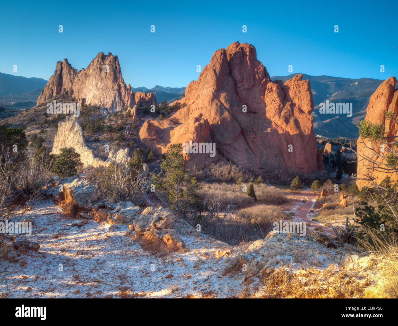 Sunrise at Garden of the Gods Rock Formation in Colorado Stock Photo ...