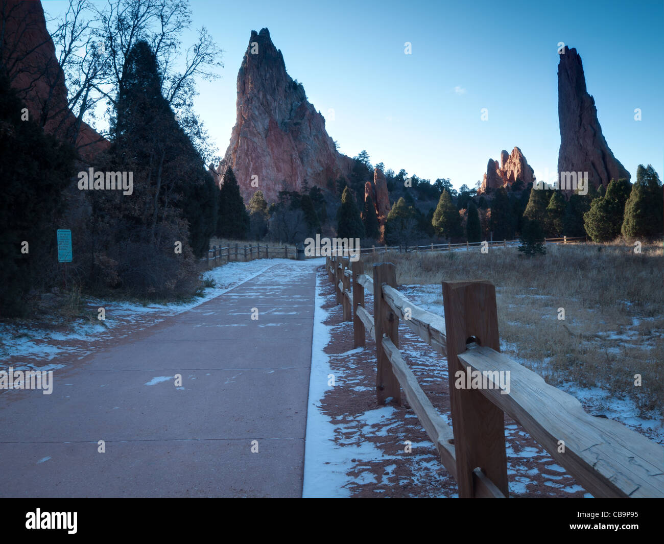 Sunrise at Garden of the Gods Rock Formation in Colorado Stock Photo ...