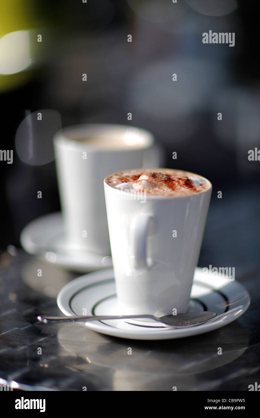 Two cappuccinos hi-res stock photography and images - Alamy