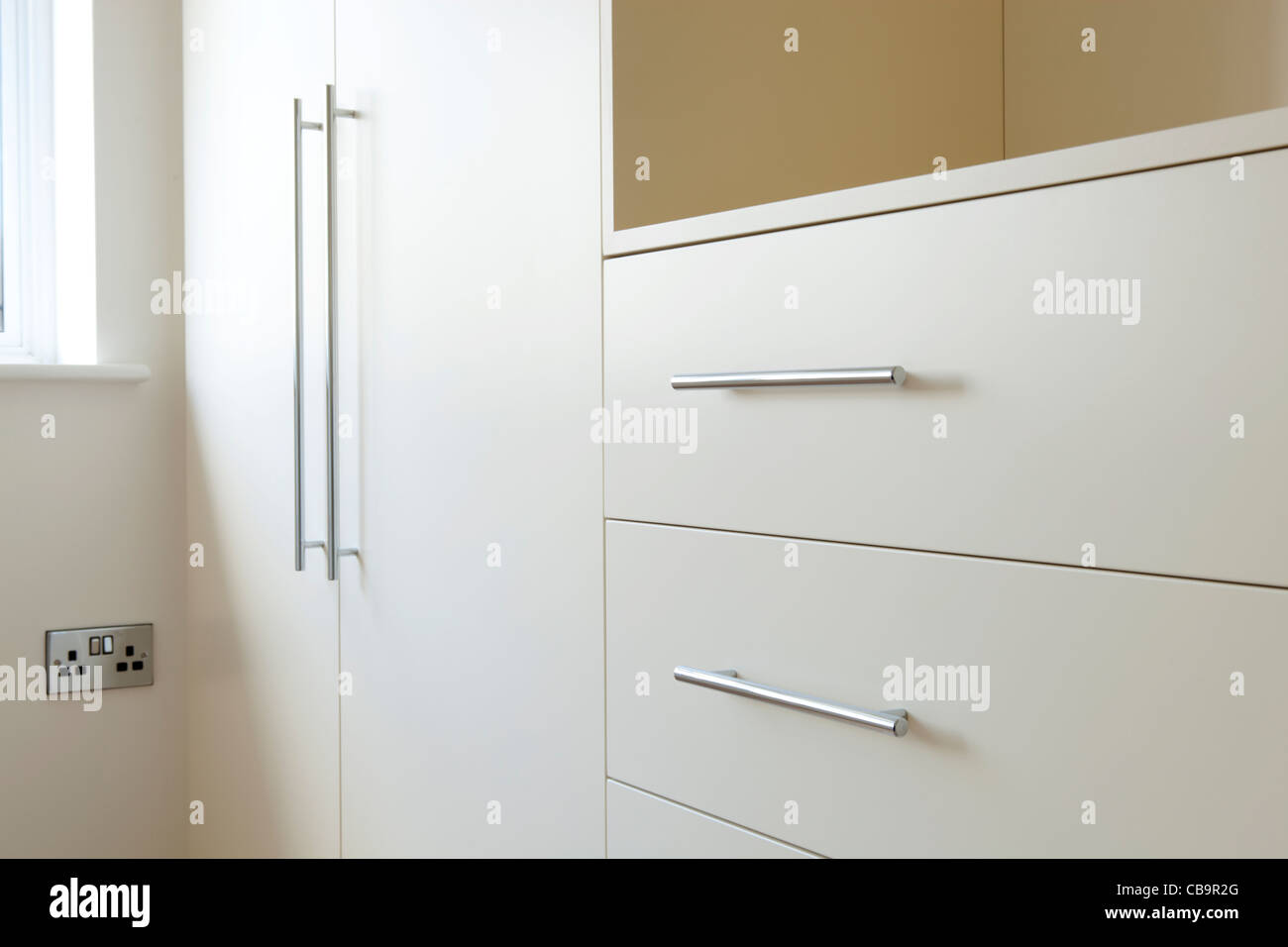 White wardrobe and chest of drawers abstract Stock Photo - Alamy