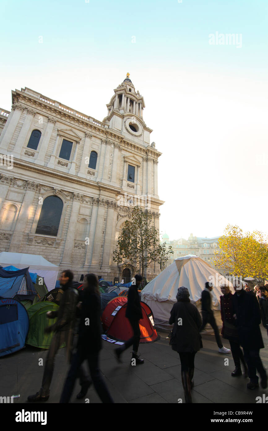 Images taken of the organised protest Occupy London in solidarity with ...