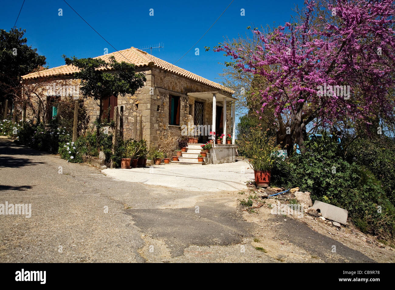 Traditional stone house, Peloponnese, Greece, Europe Stock Photo - Alamy