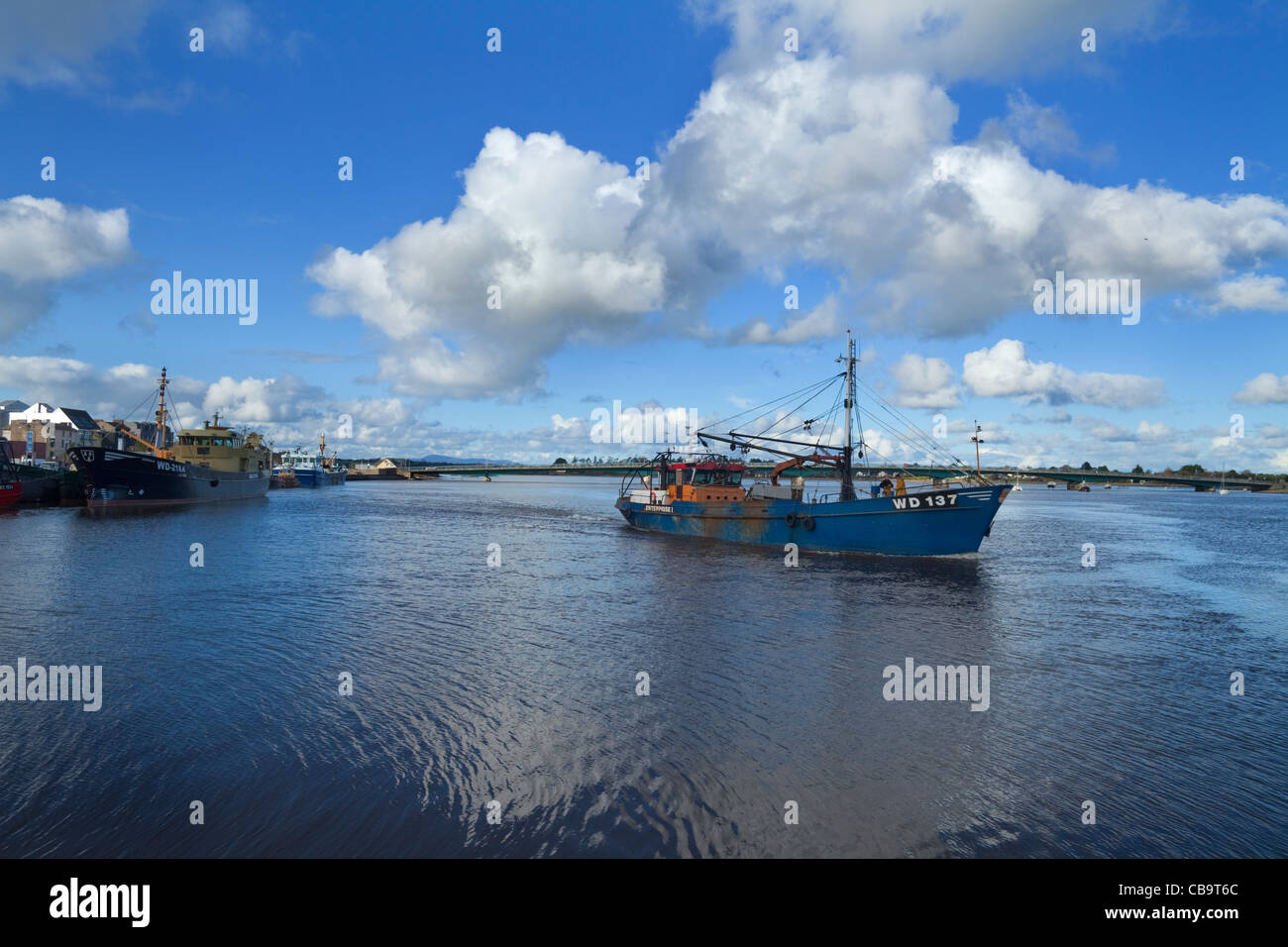 Fishing Boat off the Quays of Wexford Town, Looking North to the Slaney ...