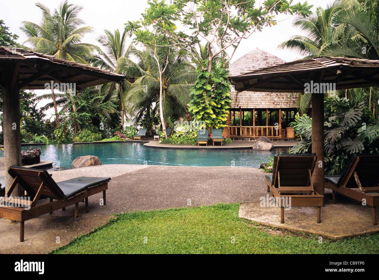 Western Samoa, Sinalei Reef Resort Pool area Stock Photo - Alamy