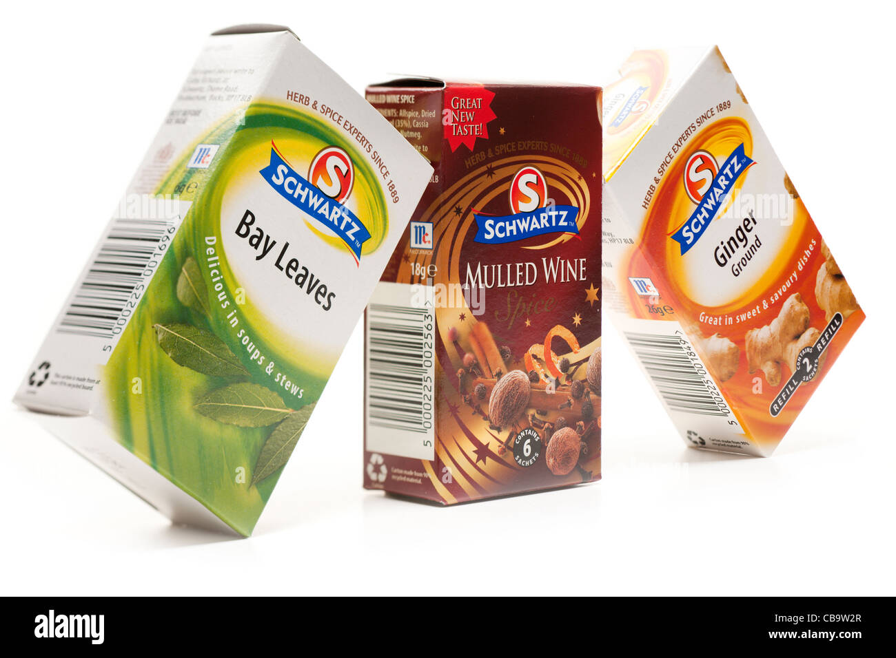 Three boxes of Schwartz spices Stock Photo - Alamy