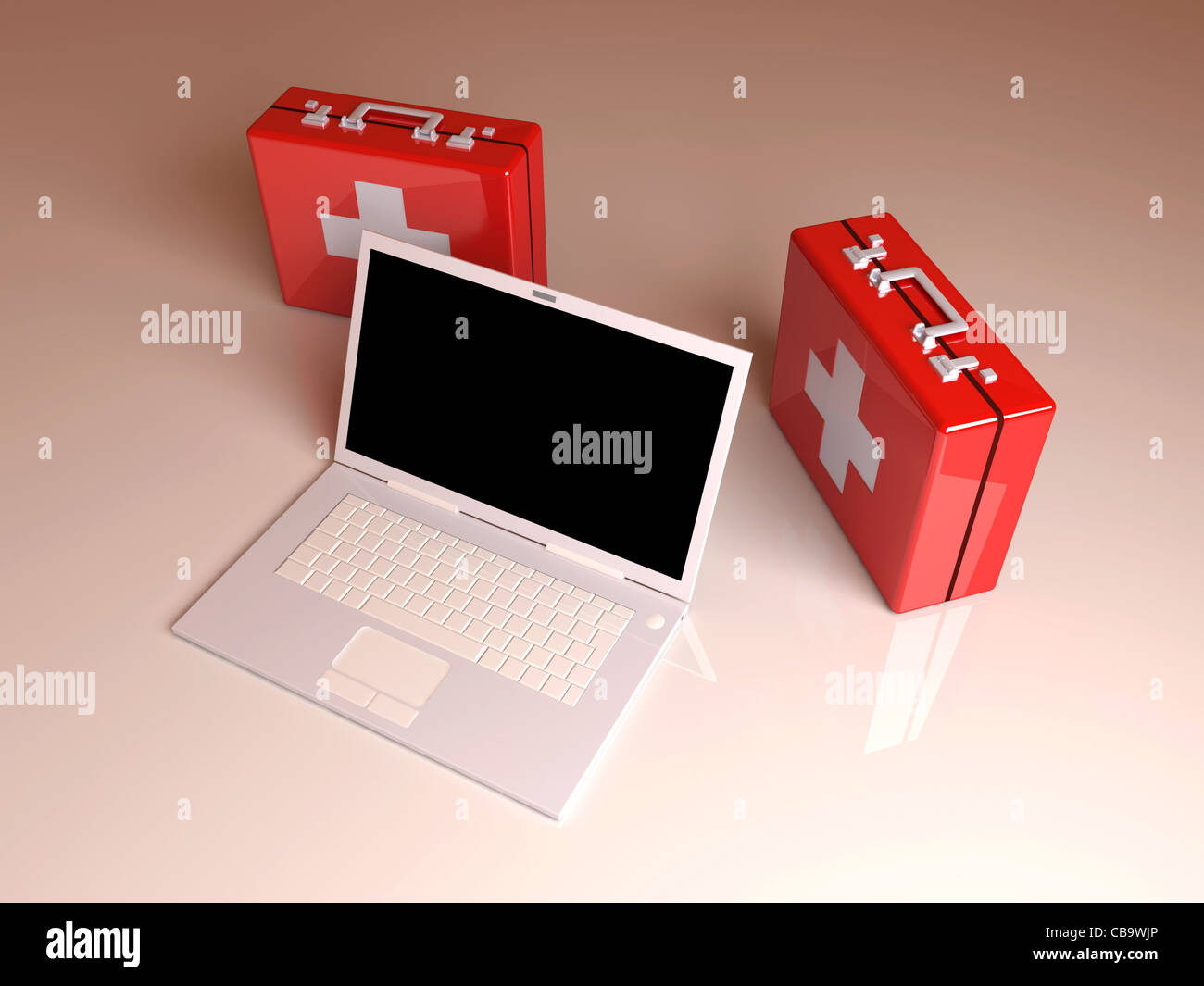 Laptop first aid Stock Photo - Alamy