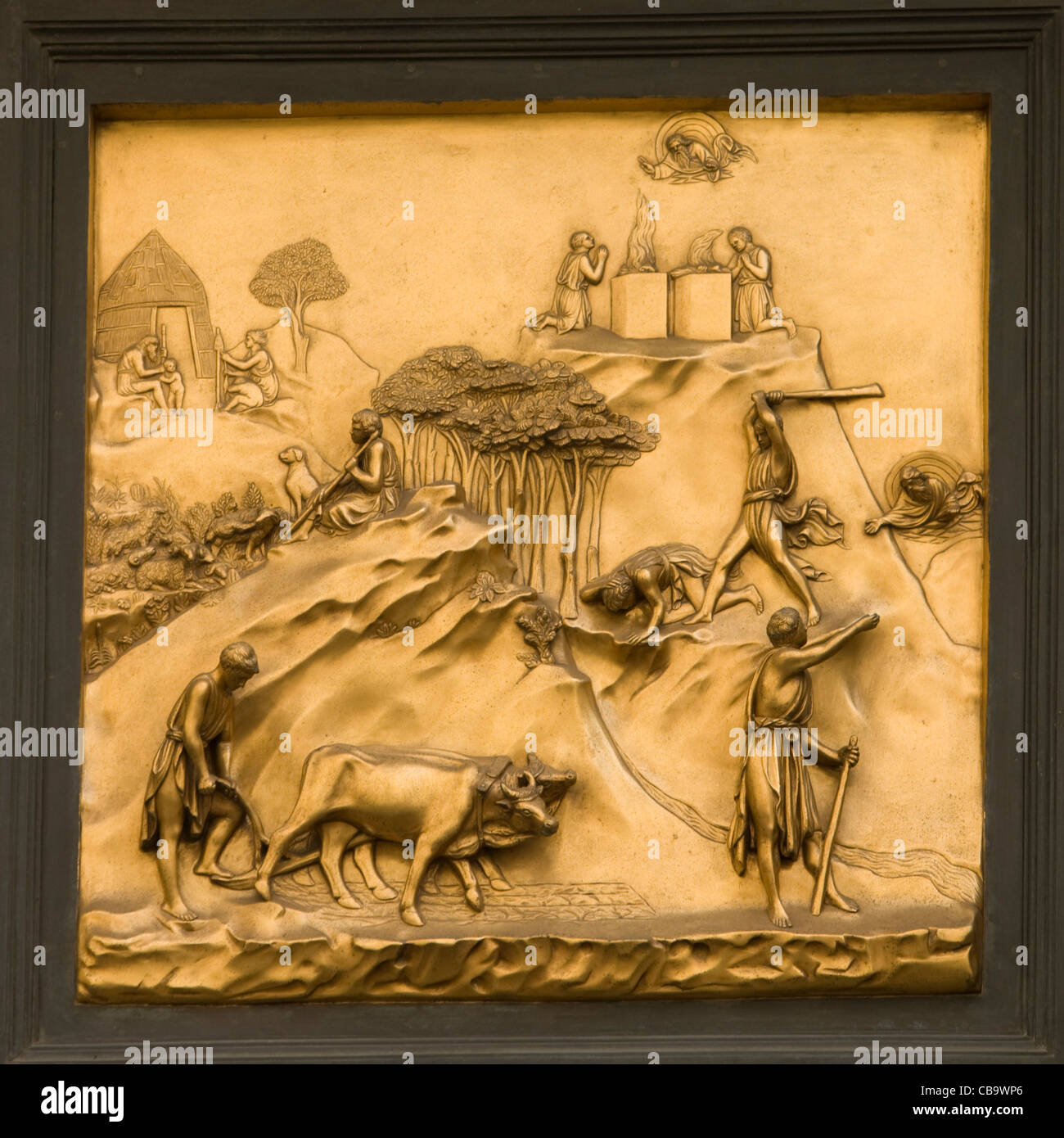 Cain and Abel: Bronze Panel on The Gates of Paradise by Lorenzo ...