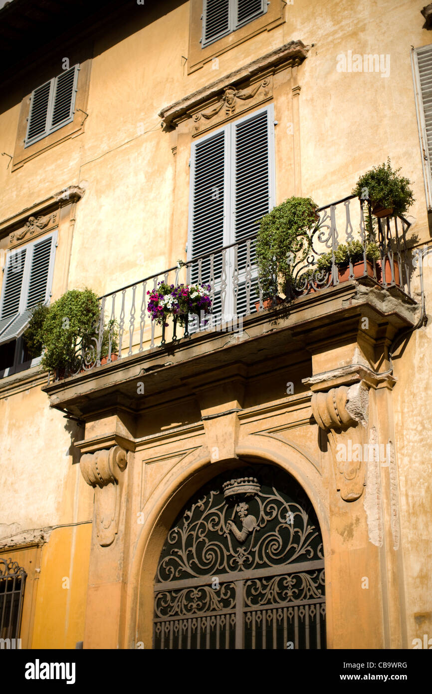 Decorated Residential Facade, Florence, Italy Stock Photo - Alamy