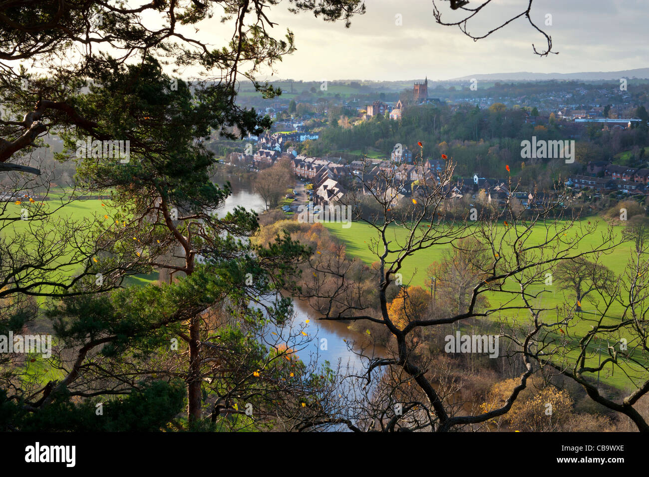 The Shropshire Market town of Bridgnorth and the River Severn Stock ...