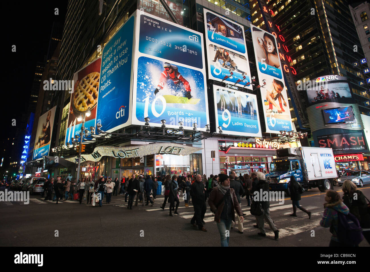 An advertisement for Citibank in Times Square in New York Stock Photo ...