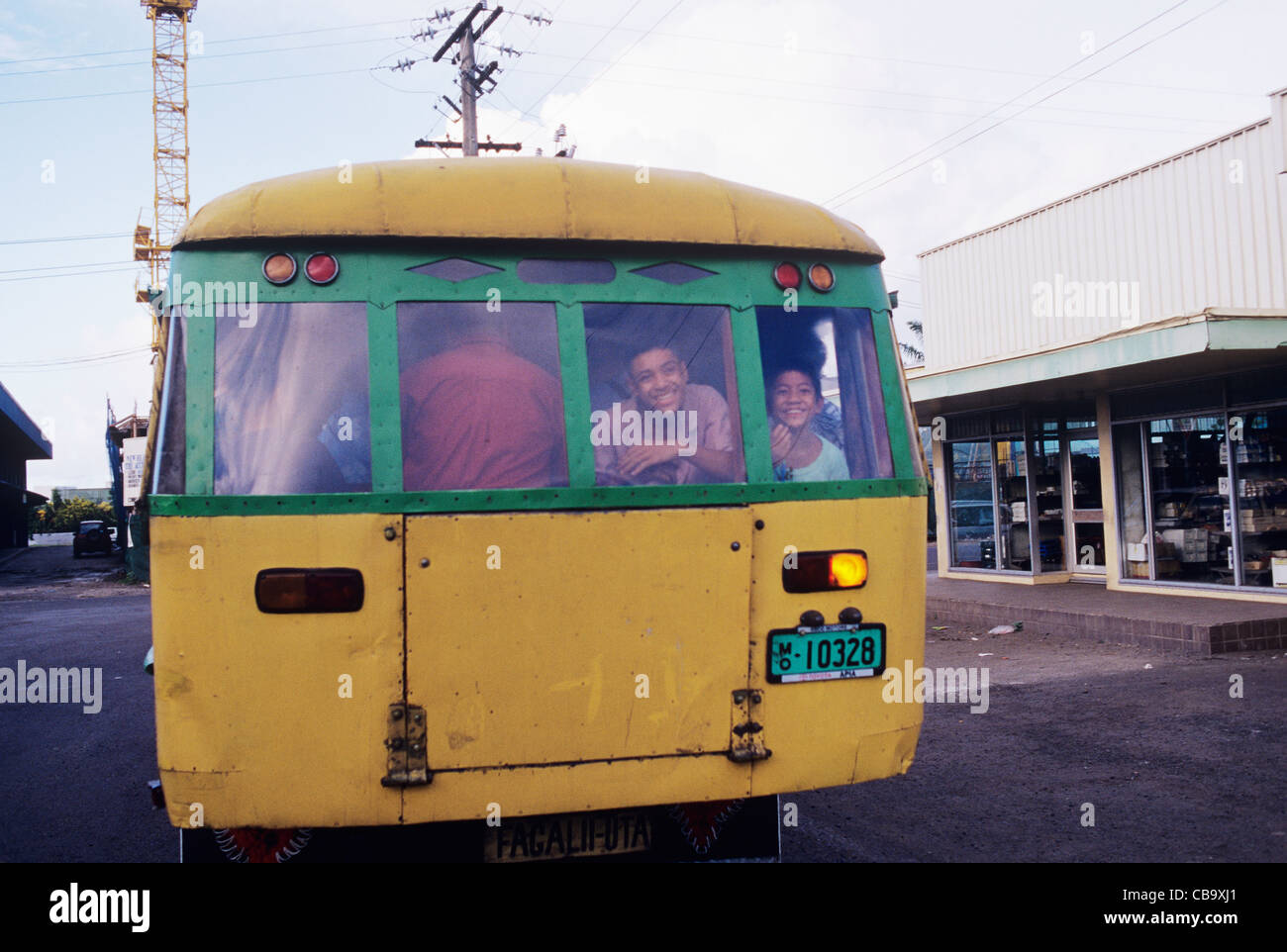 Western Samoa, Upolu Island bus transportation Stock Photo - Alamy