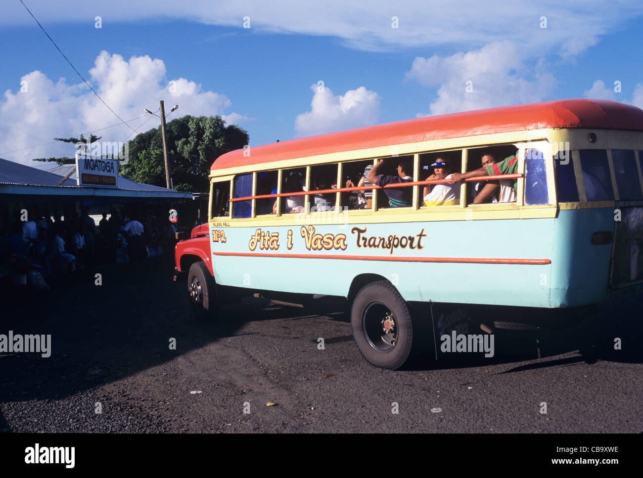 Western Samoa, Upolu Island bus transportation Stock Photo - Alamy