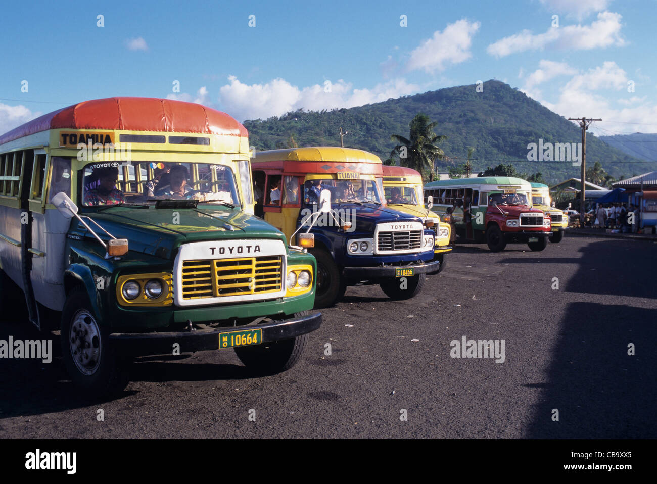 Western Samoa, Upolu Island bus transportation Stock Photo - Alamy