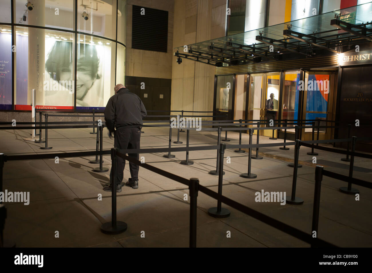 An employee of Christies auction house in Rockefeller Center in New ...