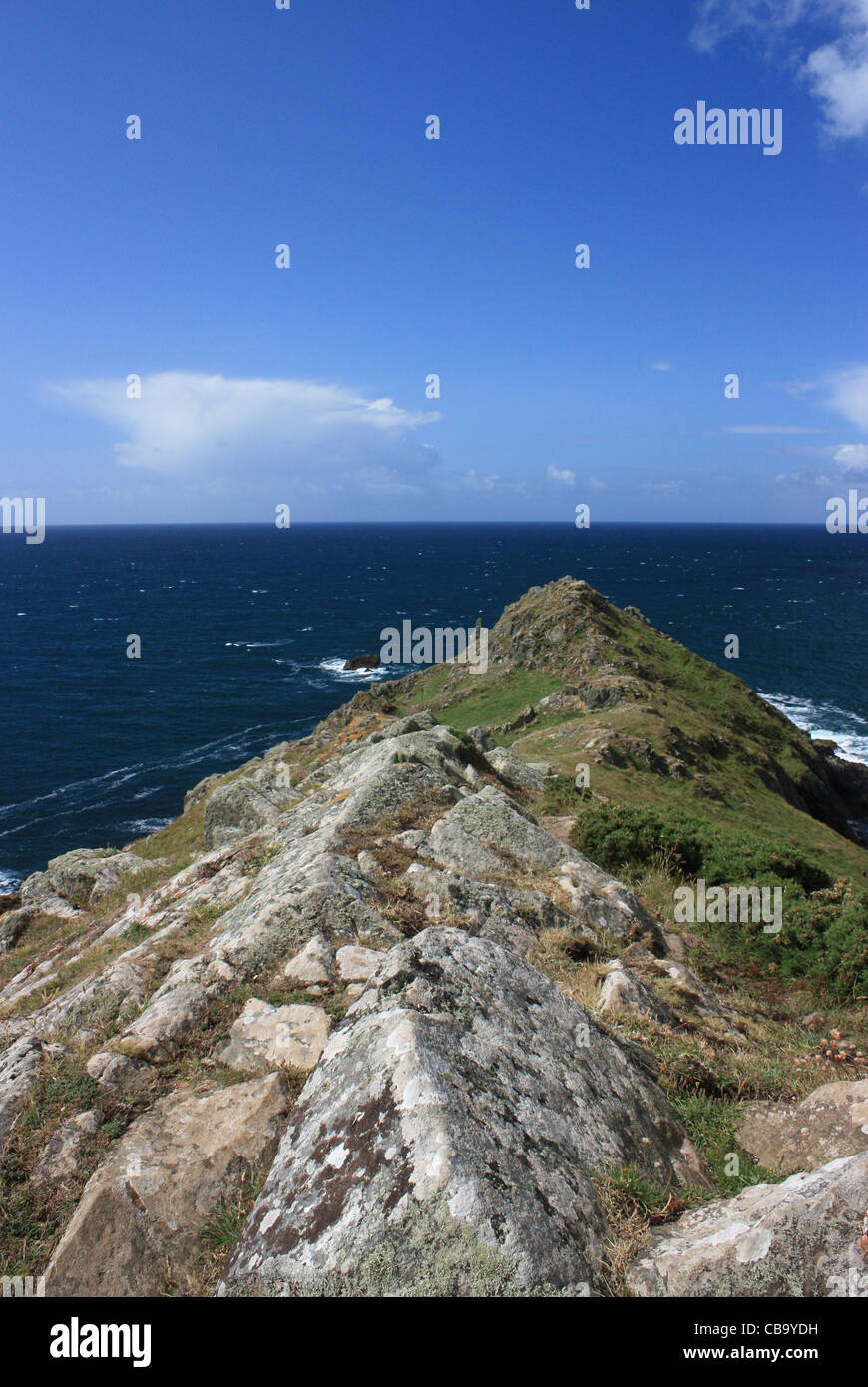 knife edge sea headland granite sky lichen cudden Cornwall penwith ...