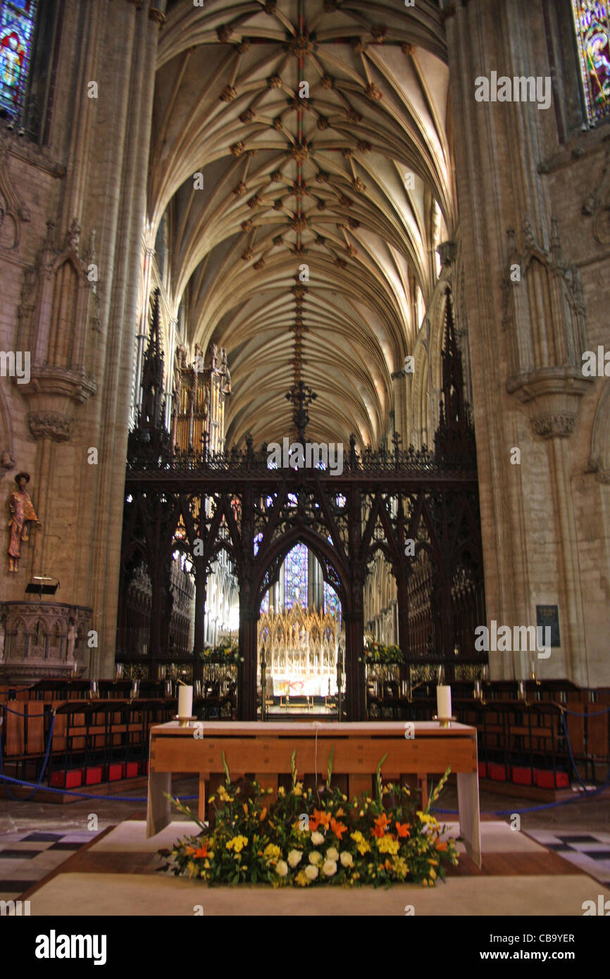 The alter in the Octagon in Ely cathedral, Cambridgeshire Stock Photo ...