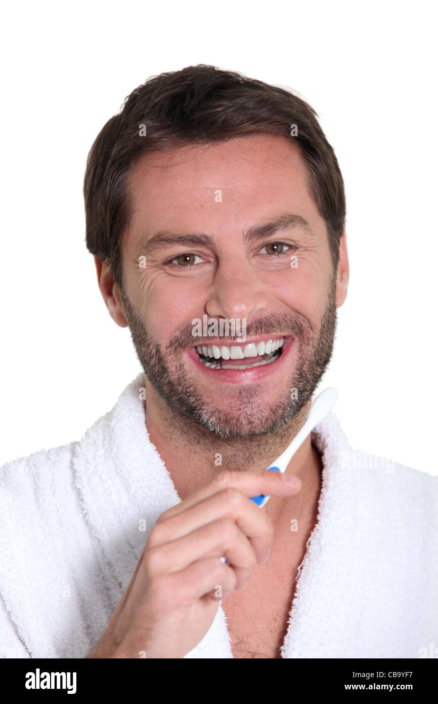 man with toothbrush Stock Photo - Alamy