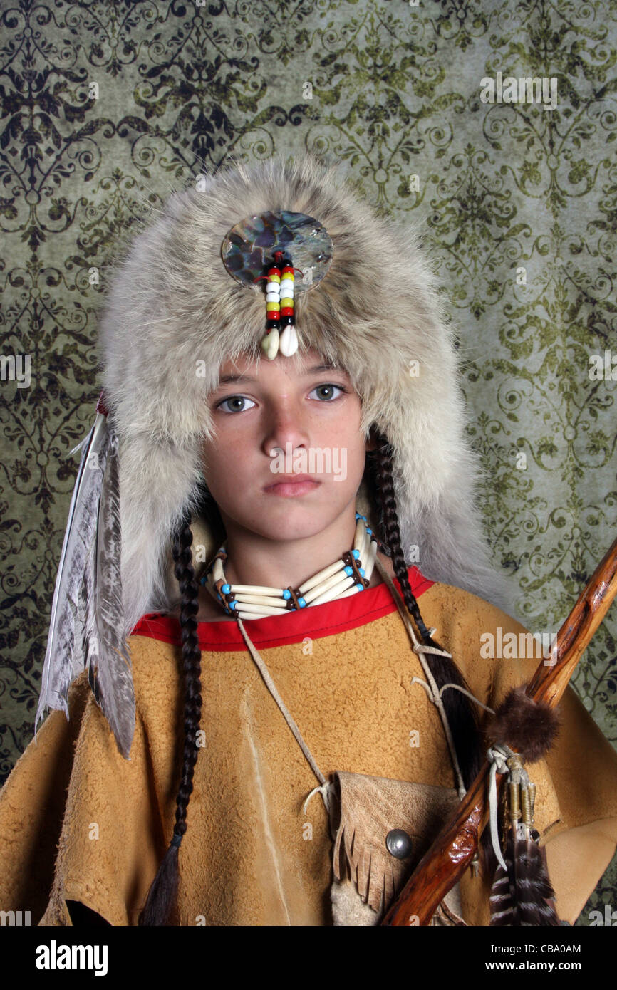 Native American Lakota Sioux Indian boy Stock Photo - Alamy