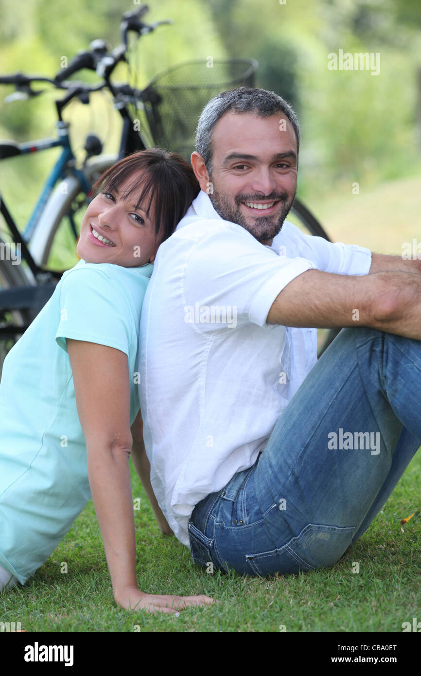 Adults cycling outdoors having hi-res stock photography and images - Alamy