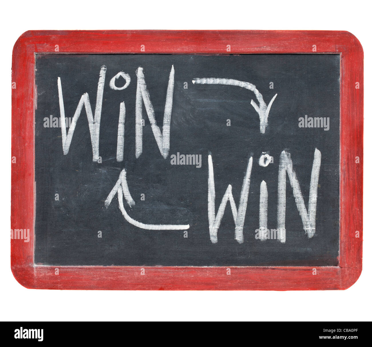 win-win strategy concept - white chalk writing on a small slate ...