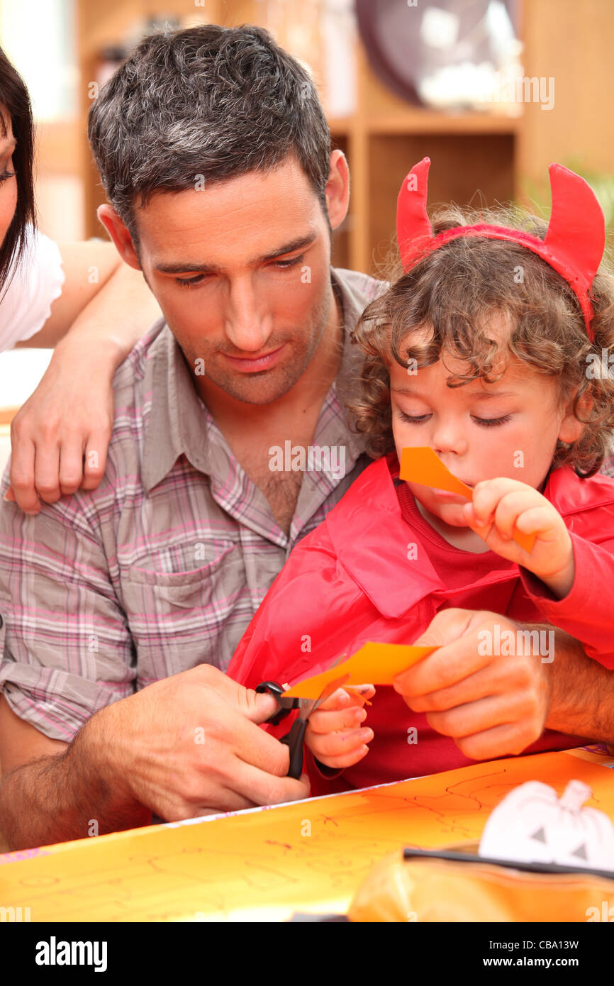 Child dressed as devil for Halloween Stock Photo - Alamy