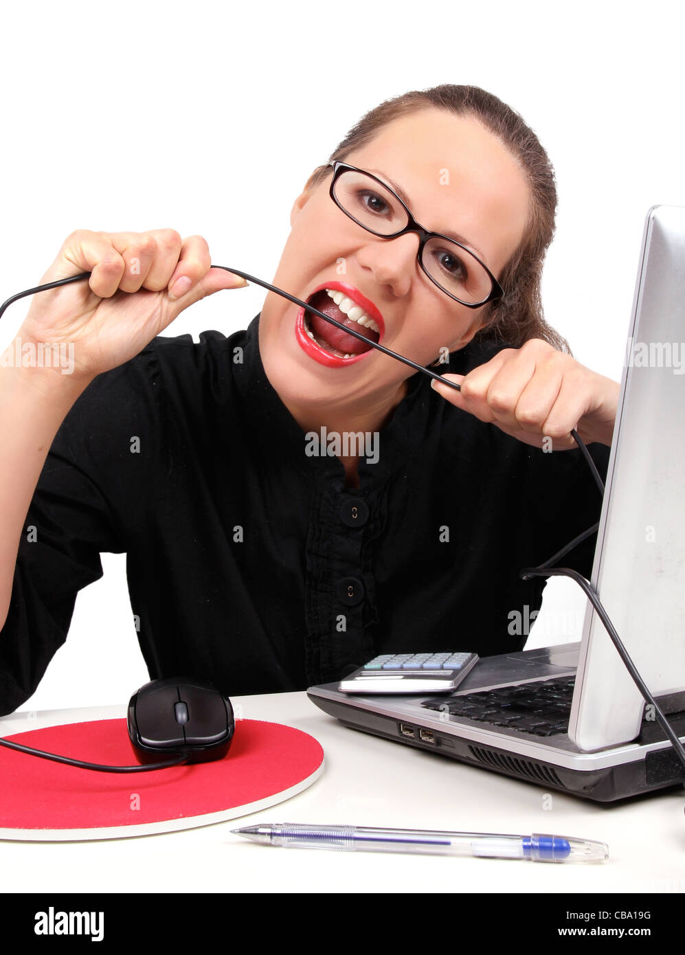 Bitting lips hi-res stock photography and images - Alamy