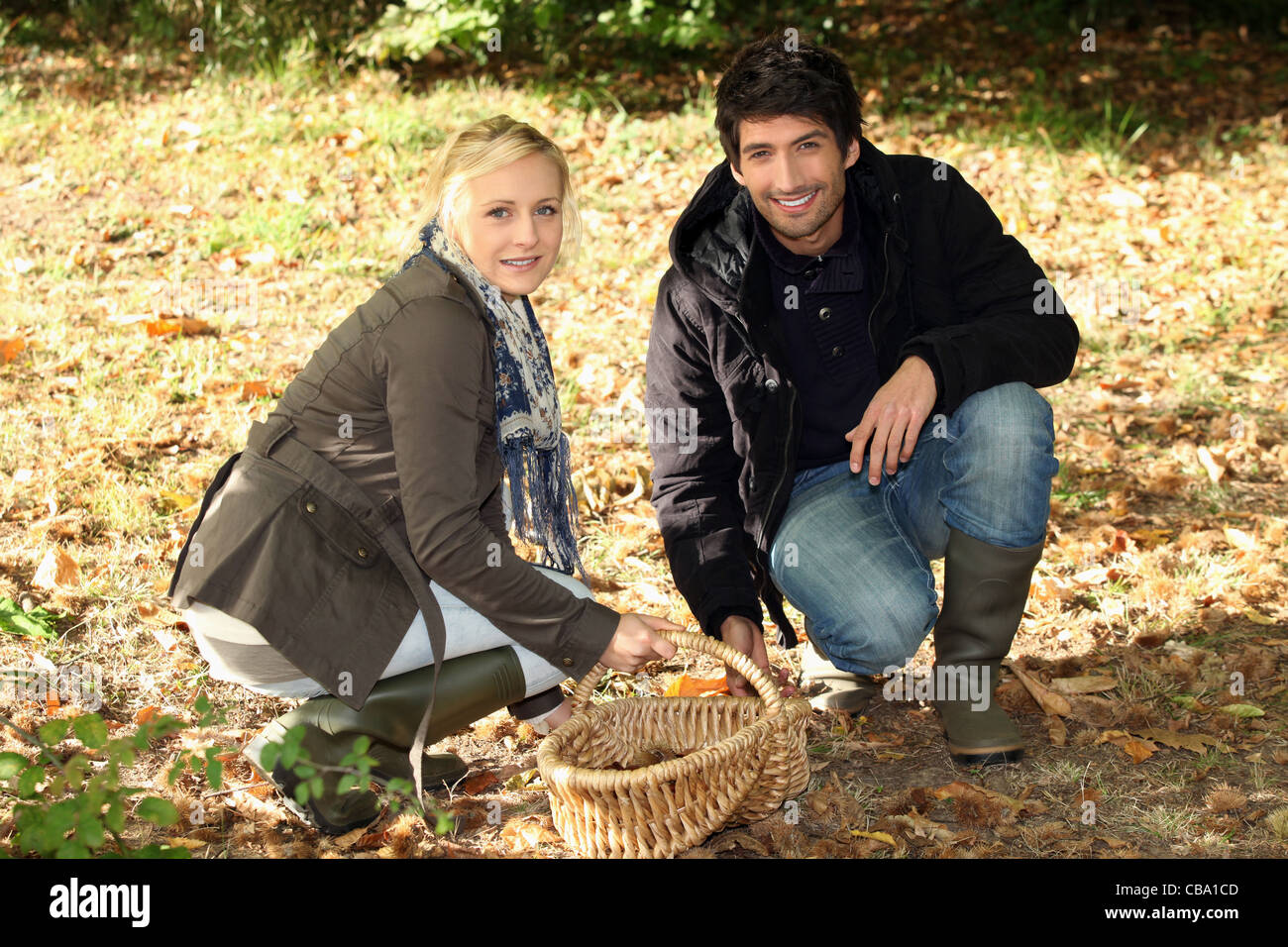 couple on a romantic walk in the park Stock Photo - Alamy