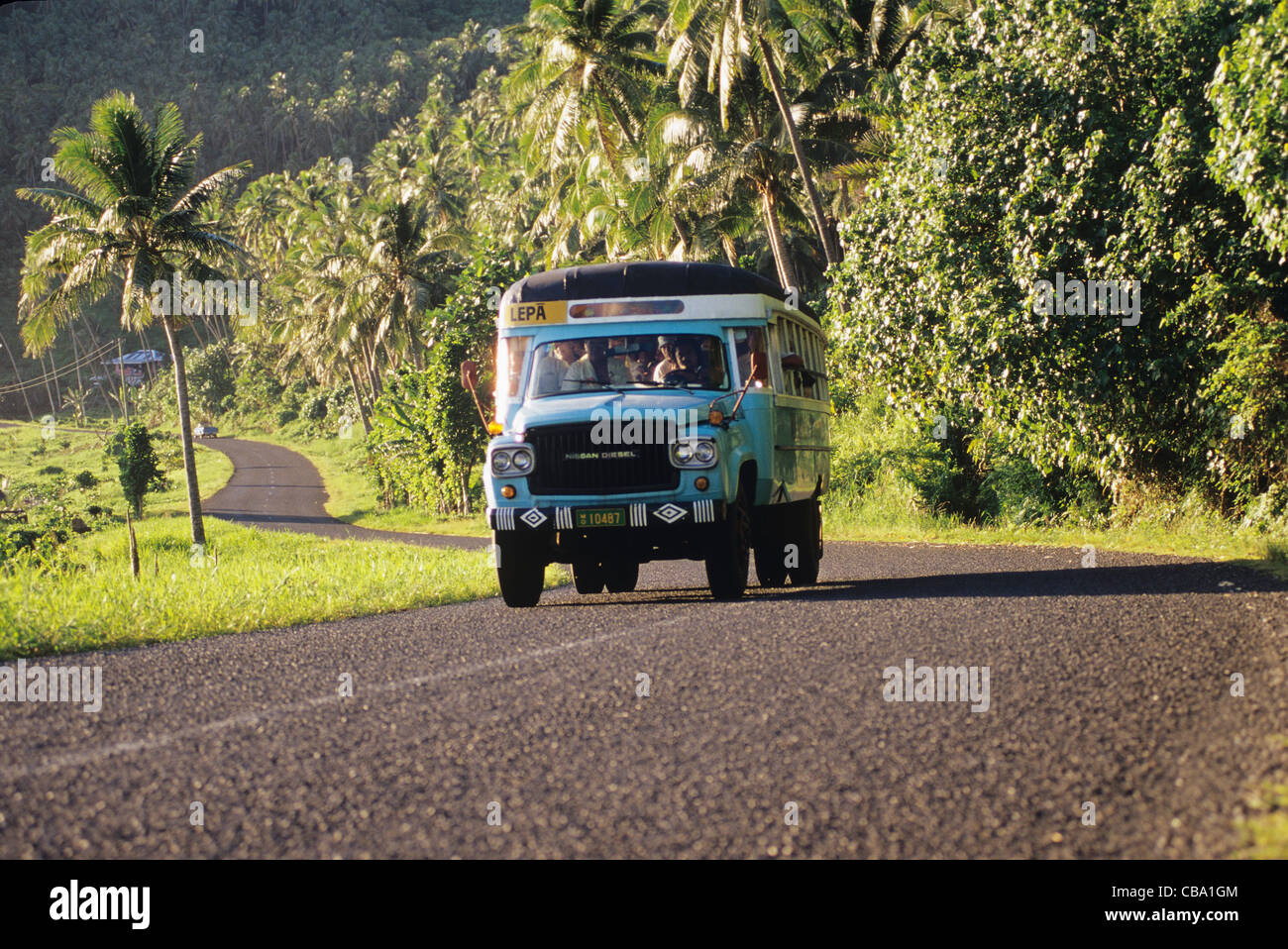 Western Samoa, Upolu Island bus transportation Stock Photo - Alamy