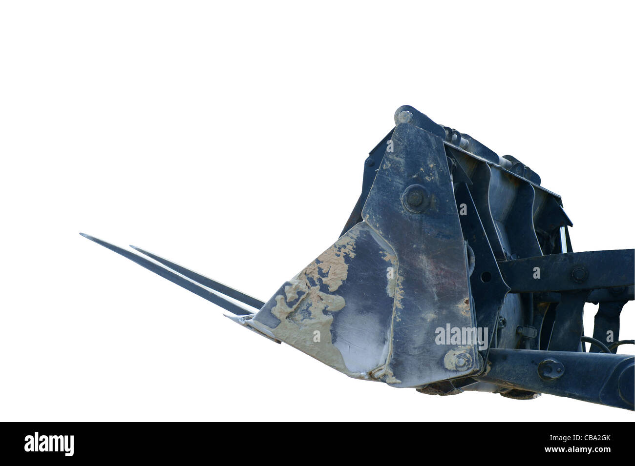 An excavator bucket dipper on white background Stock Photo - Alamy