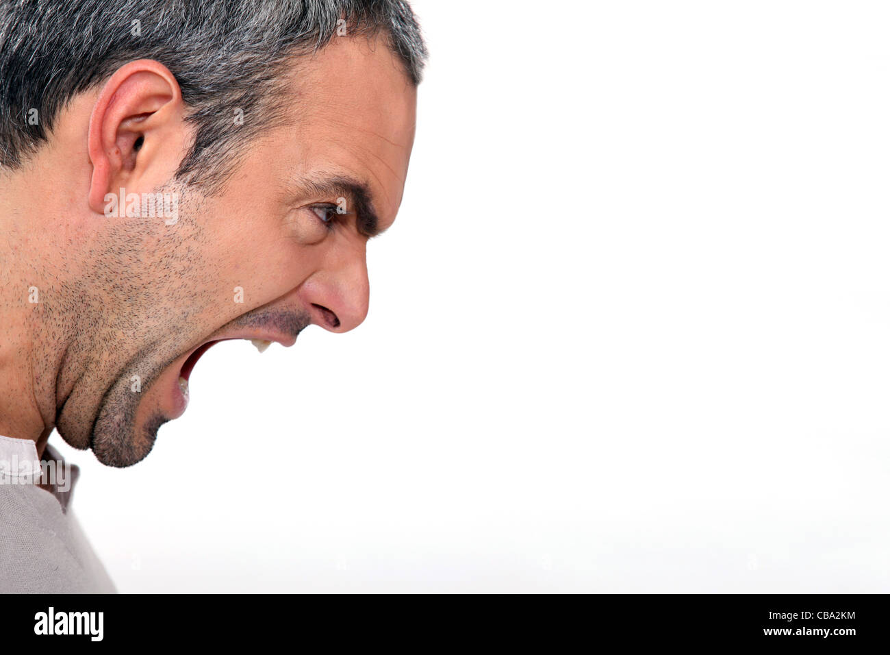 An angry man yelling Stock Photo - Alamy