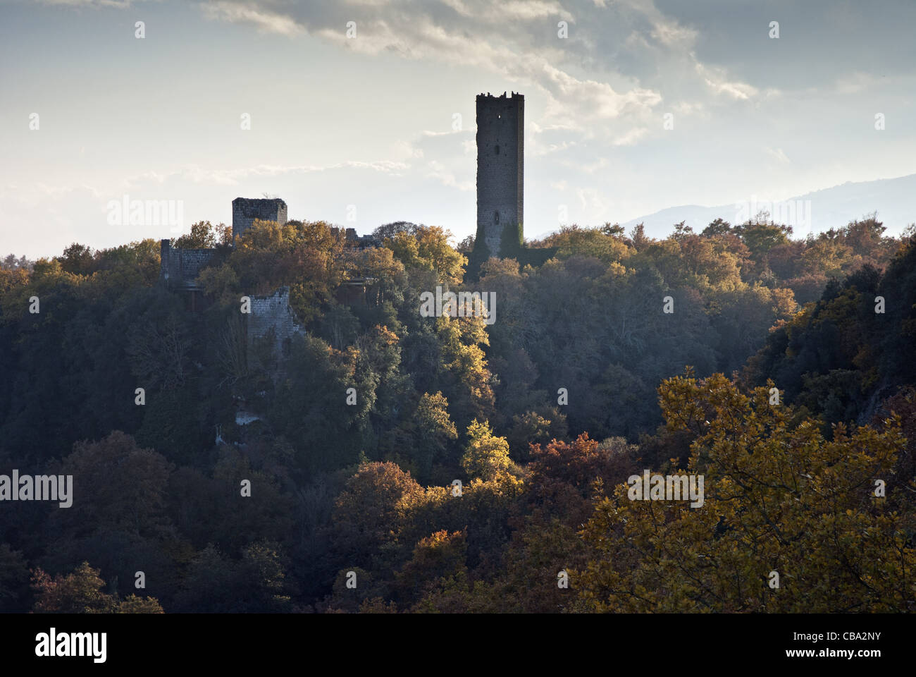 Ravine of the Castle stream and the so called Tower of Chia in province ...