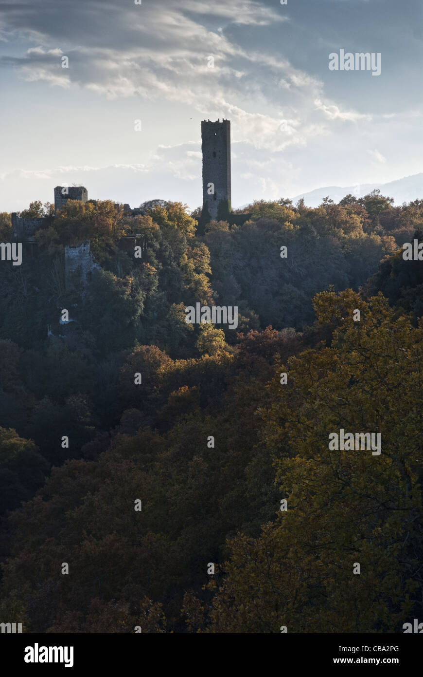 Ravine of the Castle stream and the so called Tower of Chia in province ...
