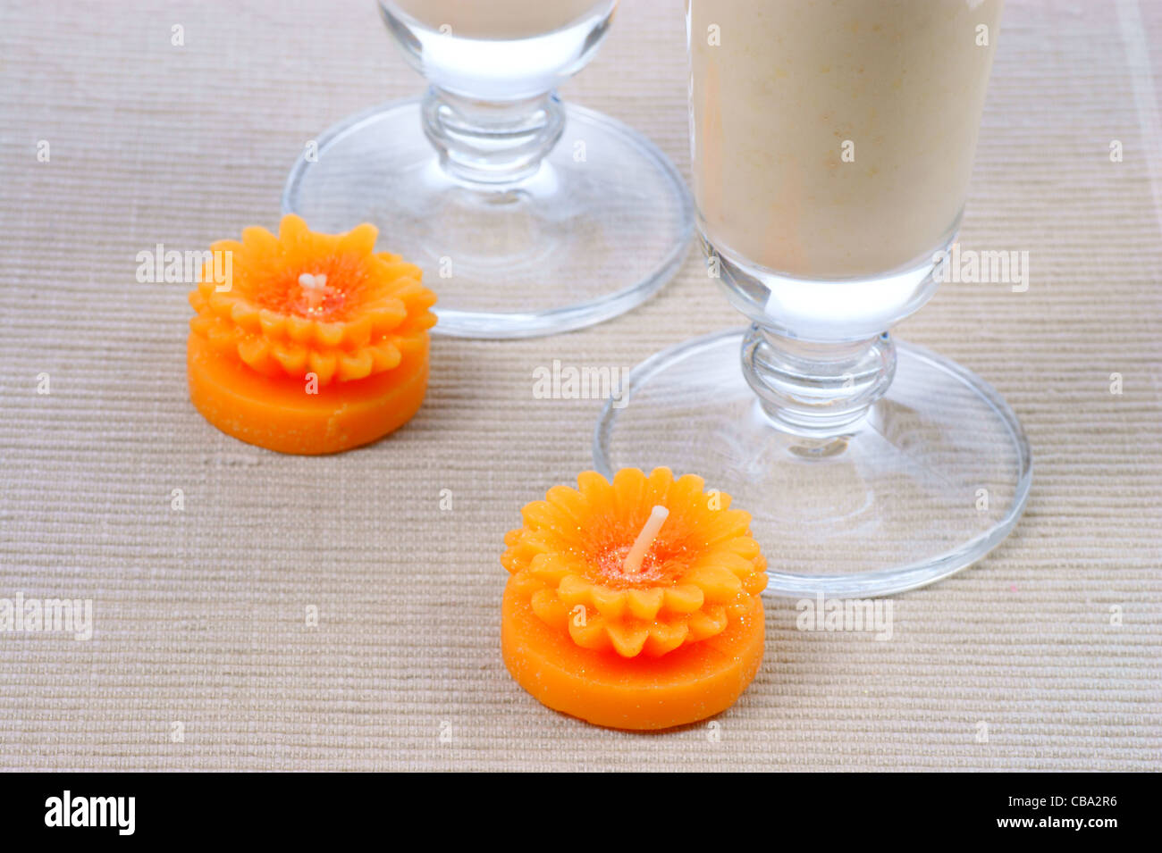 cocktail candle on white background Stock Photo - Alamy