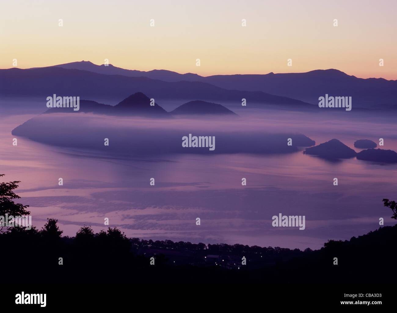 Morning Glow at Lake Toya, Toyako, Hokkaido, Japan Stock Photo - Alamy