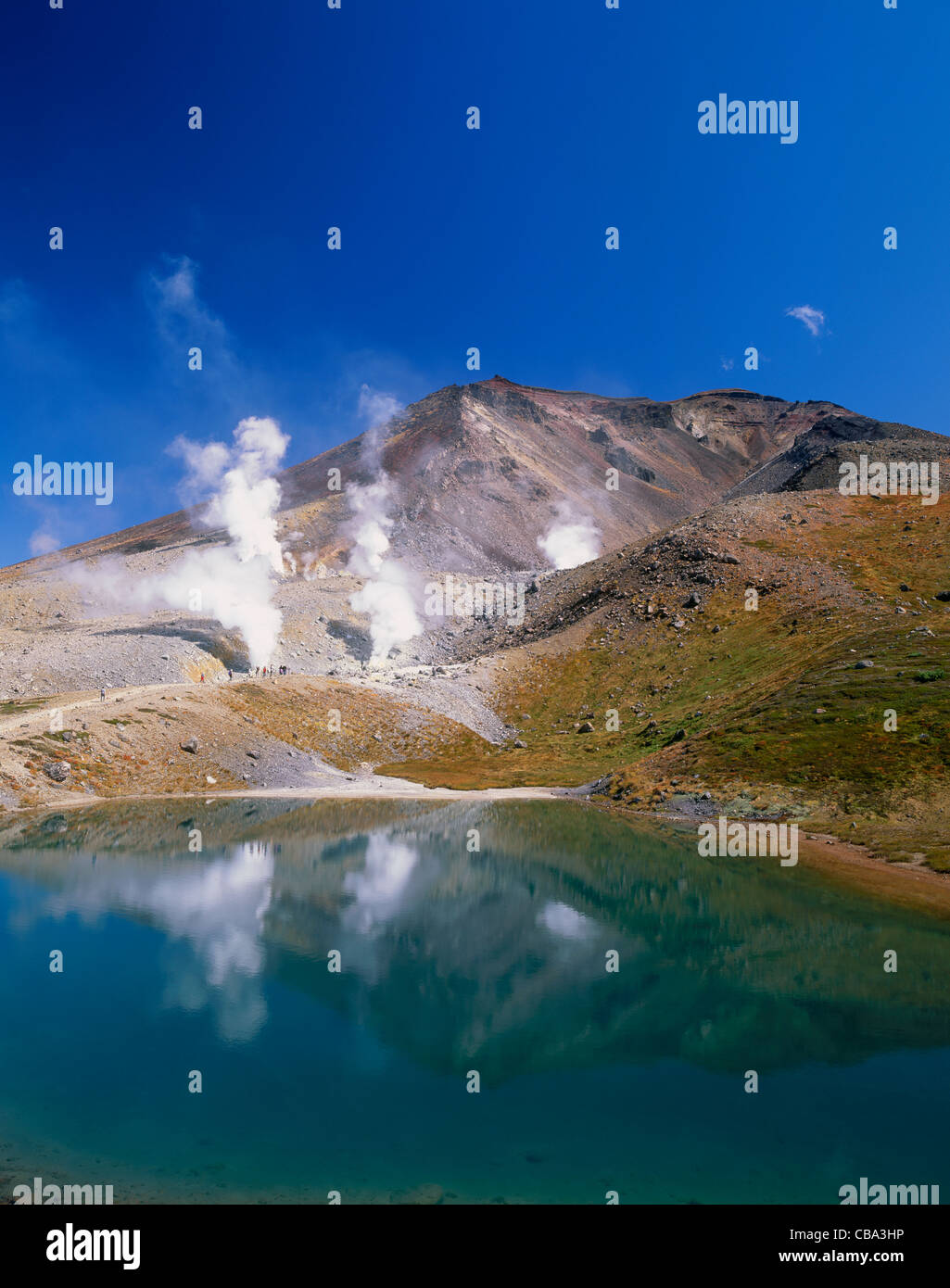 Mount Asahidake and Sugatami Pond, Higashikawa, Hokkaido, Japan Stock ...