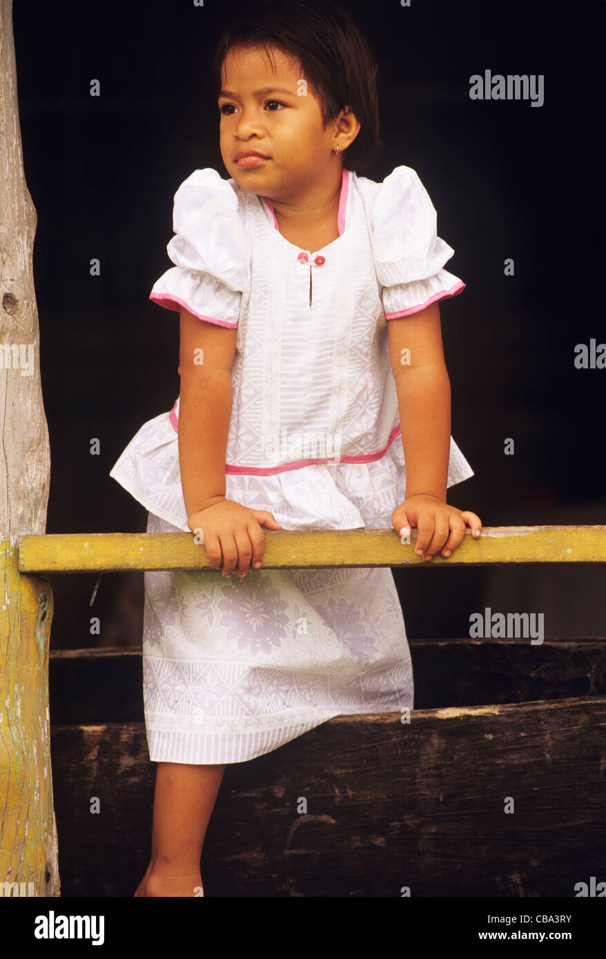 Western Samoa, Siumu Village scene, female child Stock Photo - Alamy