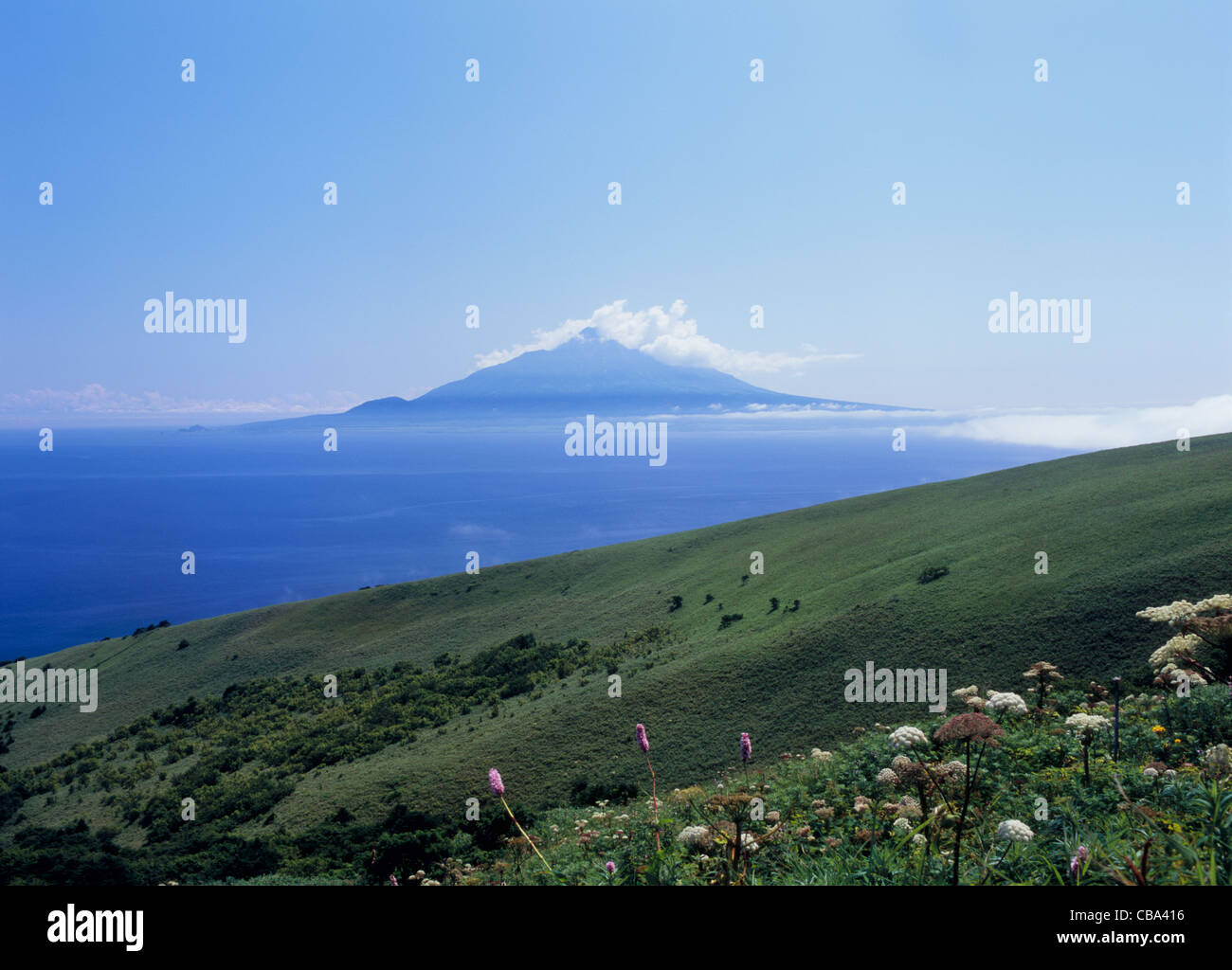 Mount Rishiri from Rebun Island, Rebun, Hokkaido, Japan Stock Photo - Alamy