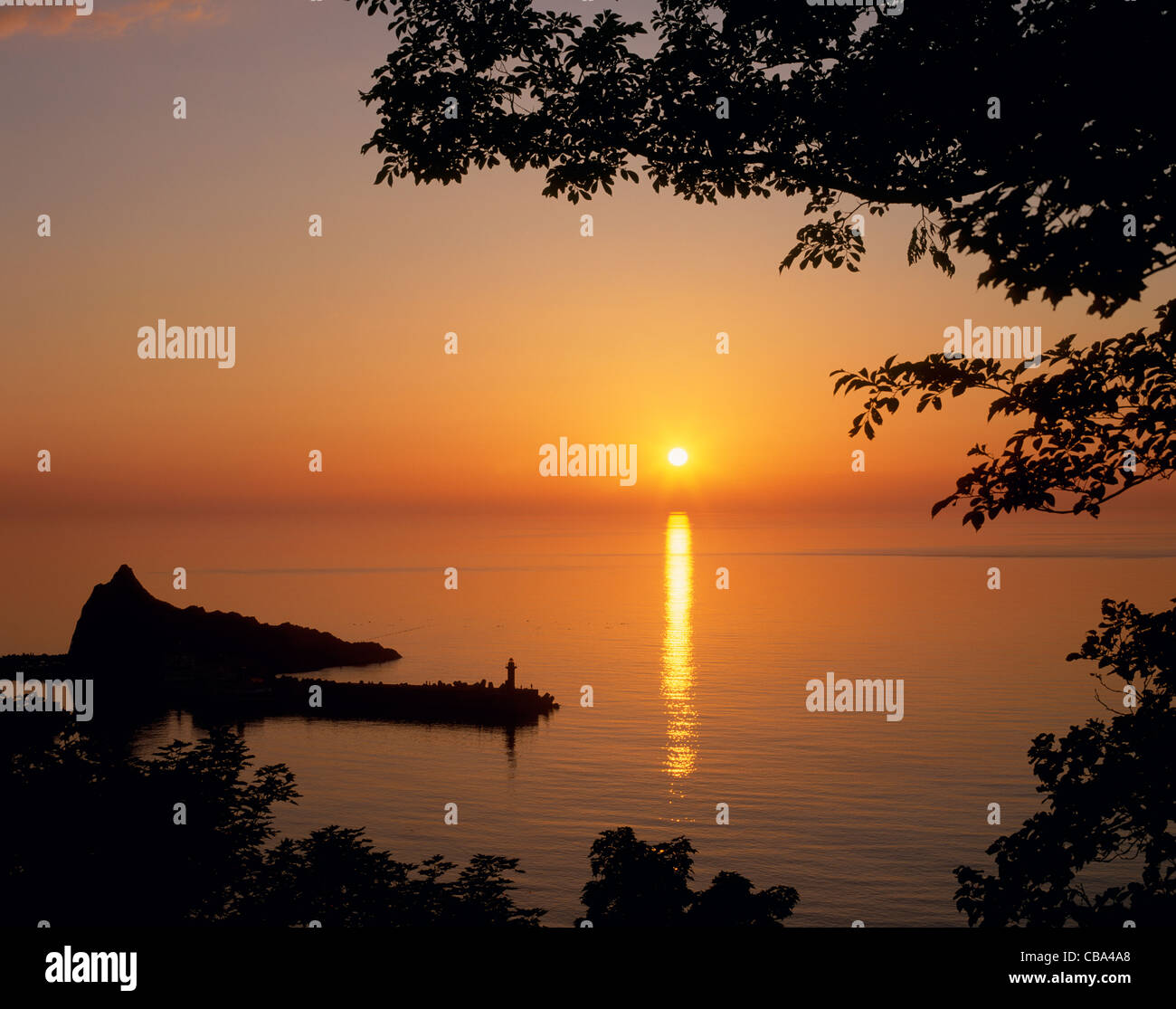 Utoro Port and Evening Sun, Shari, Hokkaido, Japan Stock Photo - Alamy
